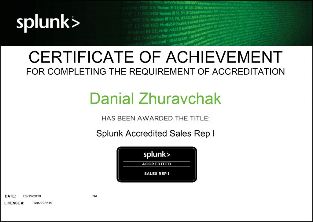 UnderDefense's engineer unlocked Splunk certifications