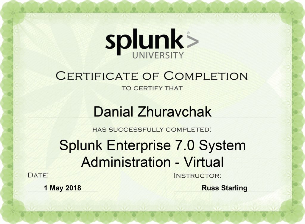 UnderDefense's engineer unlocked Splunk certifications