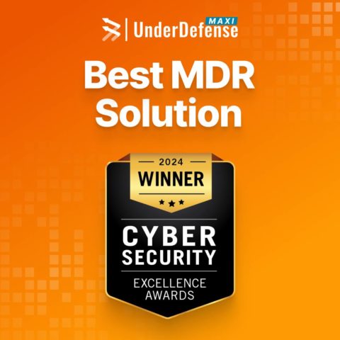 UnderDefense MAXI wins Cybersecurity Excellence Award for "Best MDR Solution"!