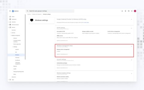 Google MDM for Windows for Device Management