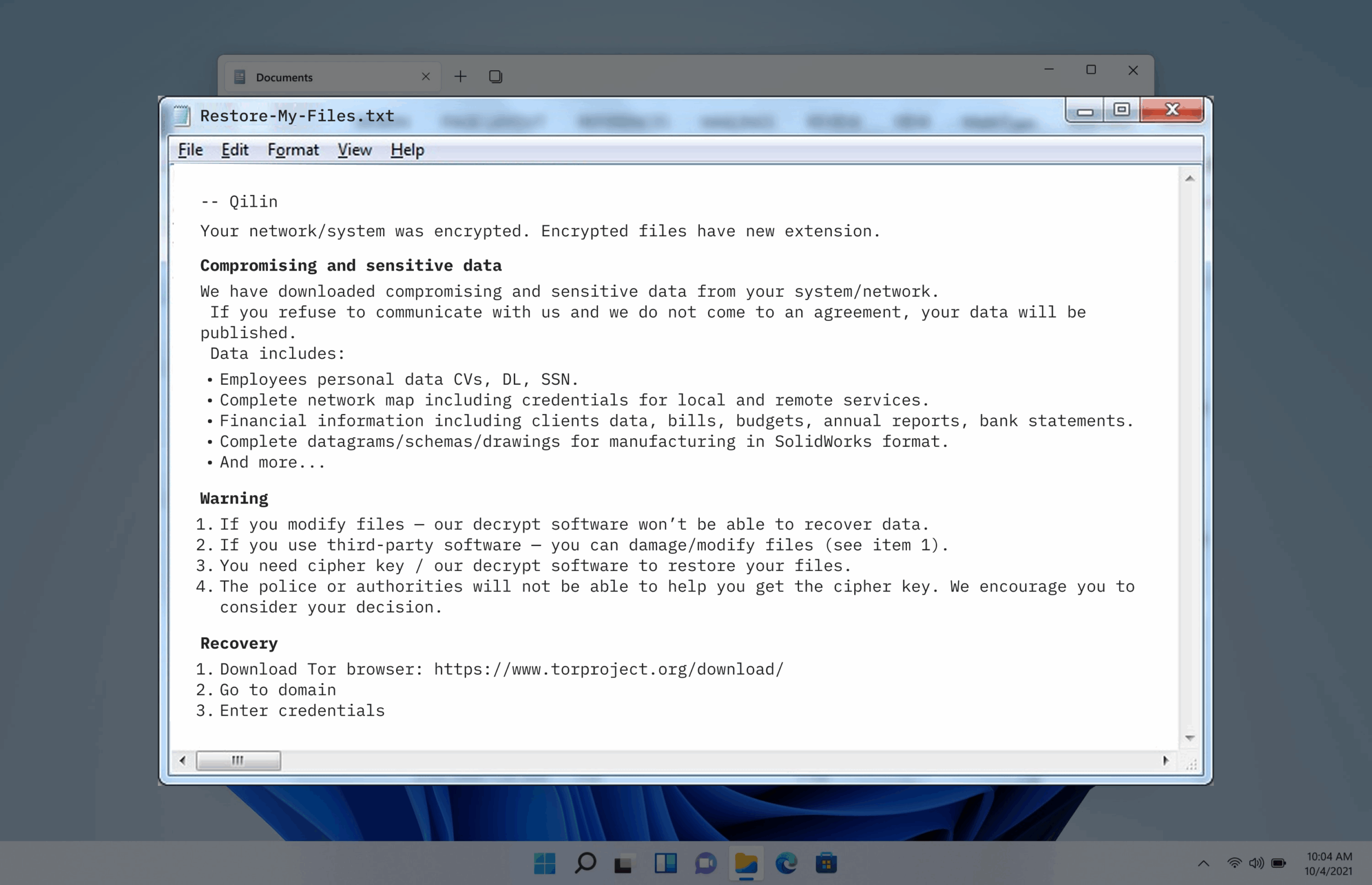 Qilin Ransomware Removal & Recovery Services